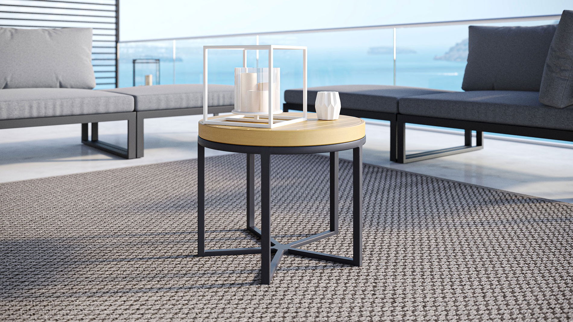 Nyní kupte Elektra odkládací stolek z hliníku a polywoodu. | artelia