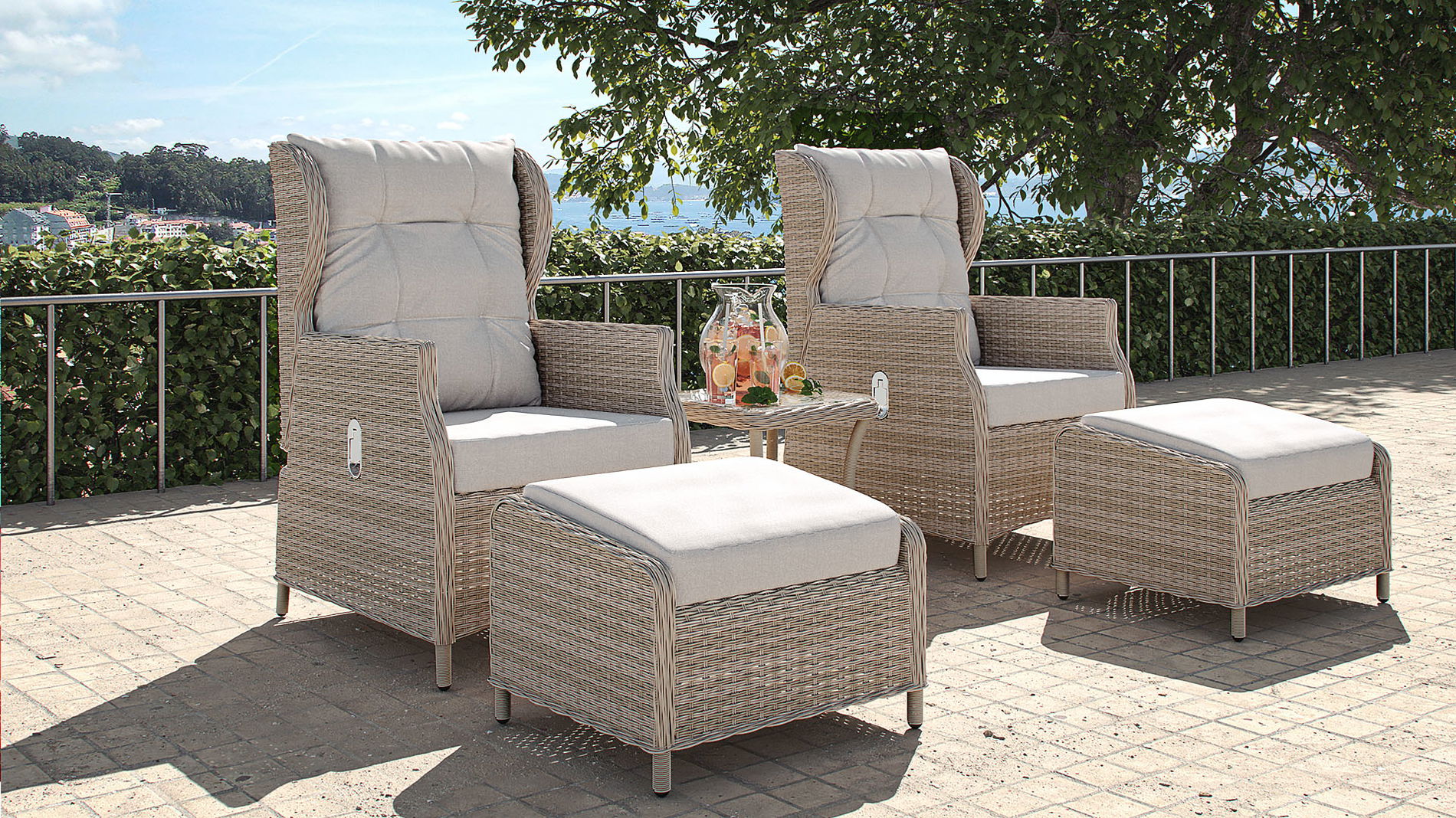 Polyrattanové křeslo s funkcí lehátka Barola | artelia